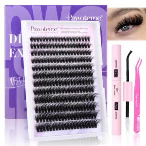 lash extension kit lash clusters fluffy 80d curl diy eyelash extension kit 10-20mm individual lashes mink with lash bond and seal and lash tweezers for self application at home (mink-80d-10-20mix kit)