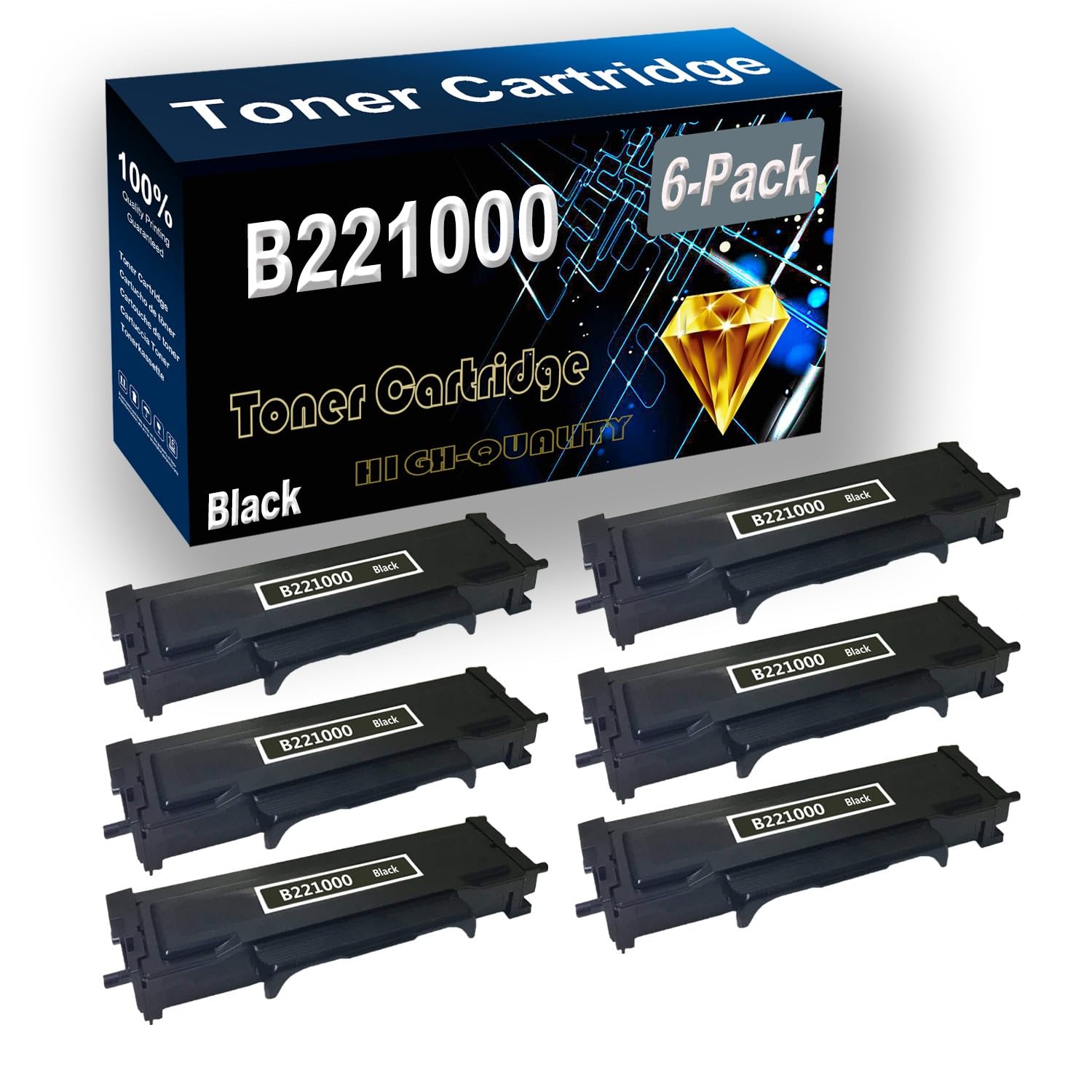 Kolasels Remanufactured Toner Cartridge Replacement for B2236 MB2236 | B221000 for B2236dw, MB2236adw Printer (6-Pack Black)