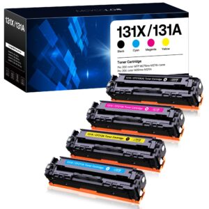 131x 131a compatible toner cartridge 4-pack, replacement for hp 131x toner