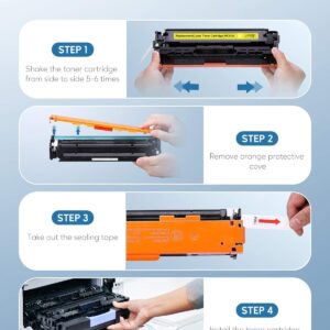 131X 131A Compatible Toner Cartridge 4-Pack, Replacement for HP 131X Toner