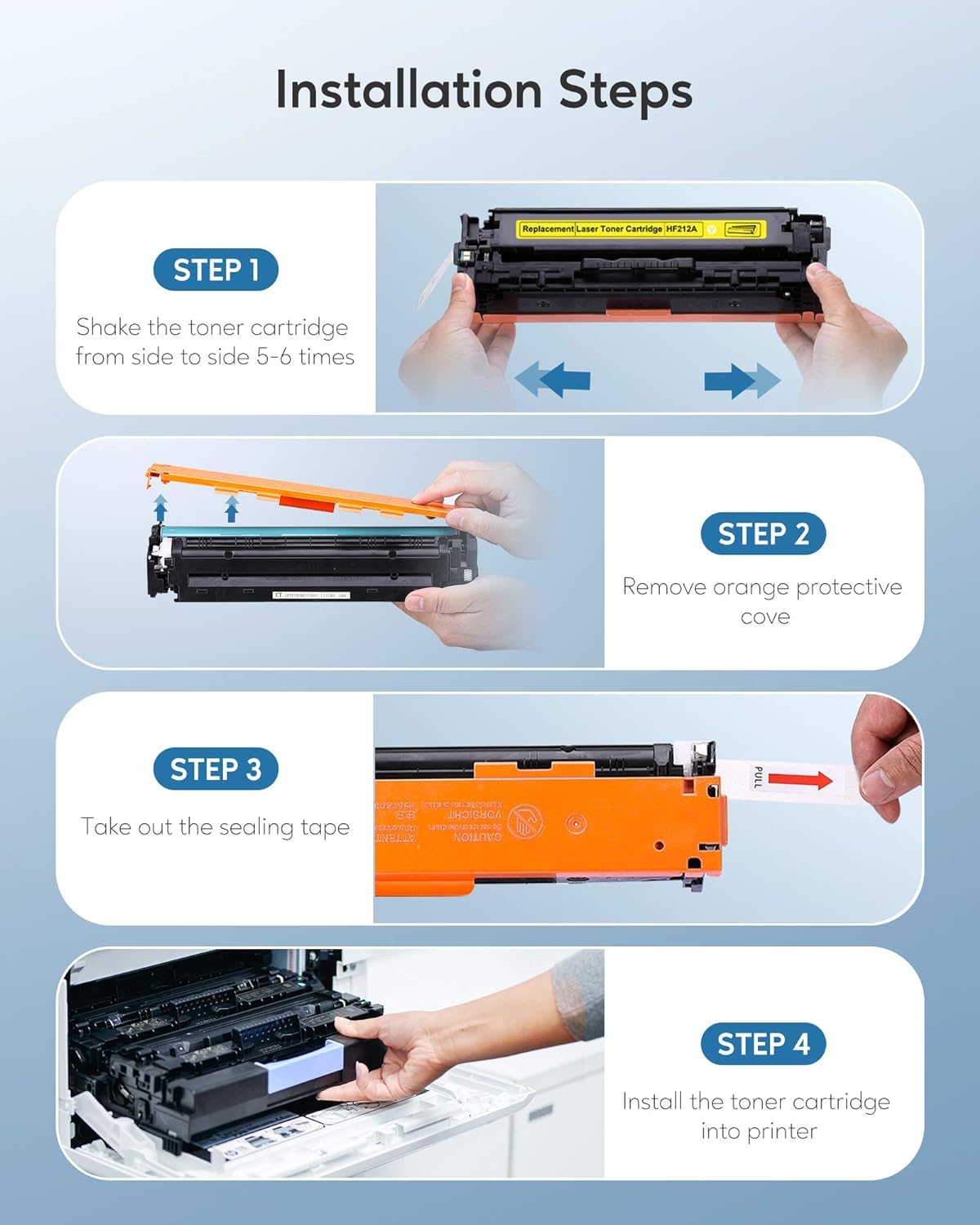 131X 131A Compatible Toner Cartridge 4-Pack, Replacement for HP 131X Toner