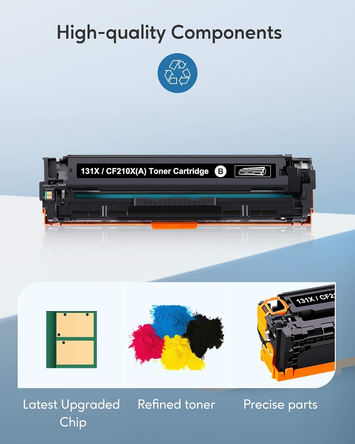 131X 131A Compatible Toner Cartridge 4-Pack, Replacement for HP 131X Toner