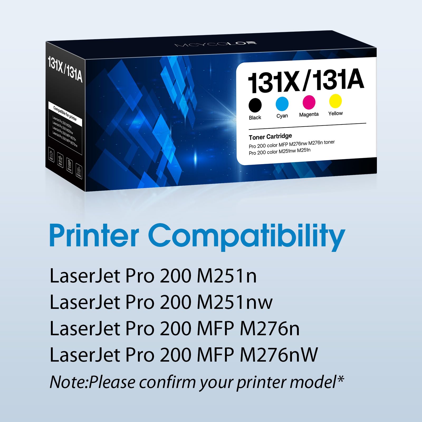 131X 131A Compatible Toner Cartridge 4-Pack, Replacement for HP 131X Toner