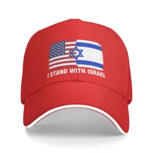 support israeli,i stand with israel flag baseball cap women trucker hat men dad hat adjustable snapback hat red