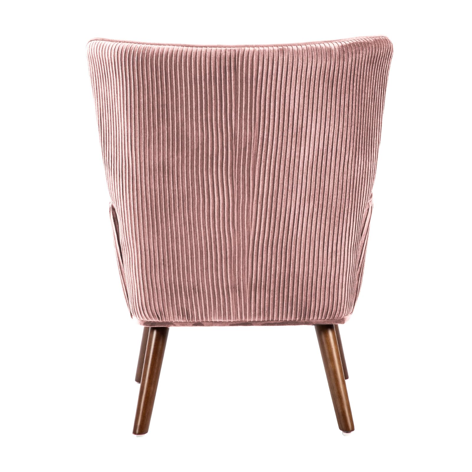 Bekrvio Velvet Accent Chair, Modern Wingback Armchair with High-Back, 4" Thick Seat Cushion, Velvet Upholstered Single Sofa Chair for Living Room Bedroom Reading Vanity Chair Club Arm Chair (Pink)