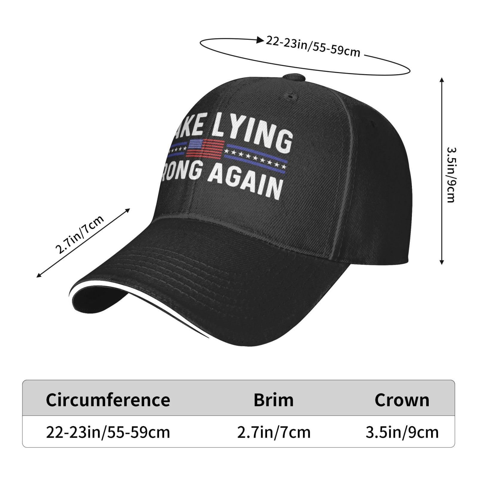 ARTRAY Make Lying Wrong Again Hat Men Dad Hats Cute Hats Black