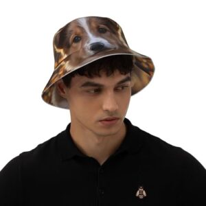 Reflective Bucket Hat Uv Protection Hat Fishing Hat Outdoor Summer Beach Sun Hat Unisex Trendy Dogs and Roses Prints