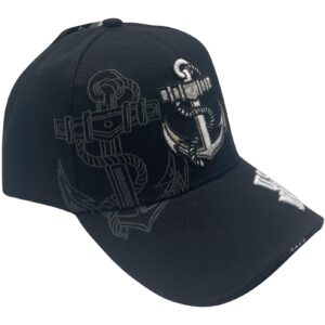 US Navy Official Licensed Premium Quality Military Baseball Cap (US, Alpha, One Size, Black Anchor Logo)