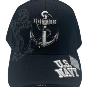 US Navy Official Licensed Premium Quality Military Baseball Cap (US, Alpha, One Size, Black Anchor Logo)