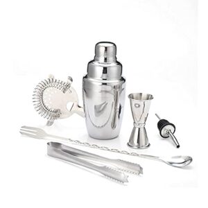 cocktail shaker set drink shaker bartender kit, 6 piece cocktail shaker set stainless steel bar tools,shaker tins bar tools (color : a)