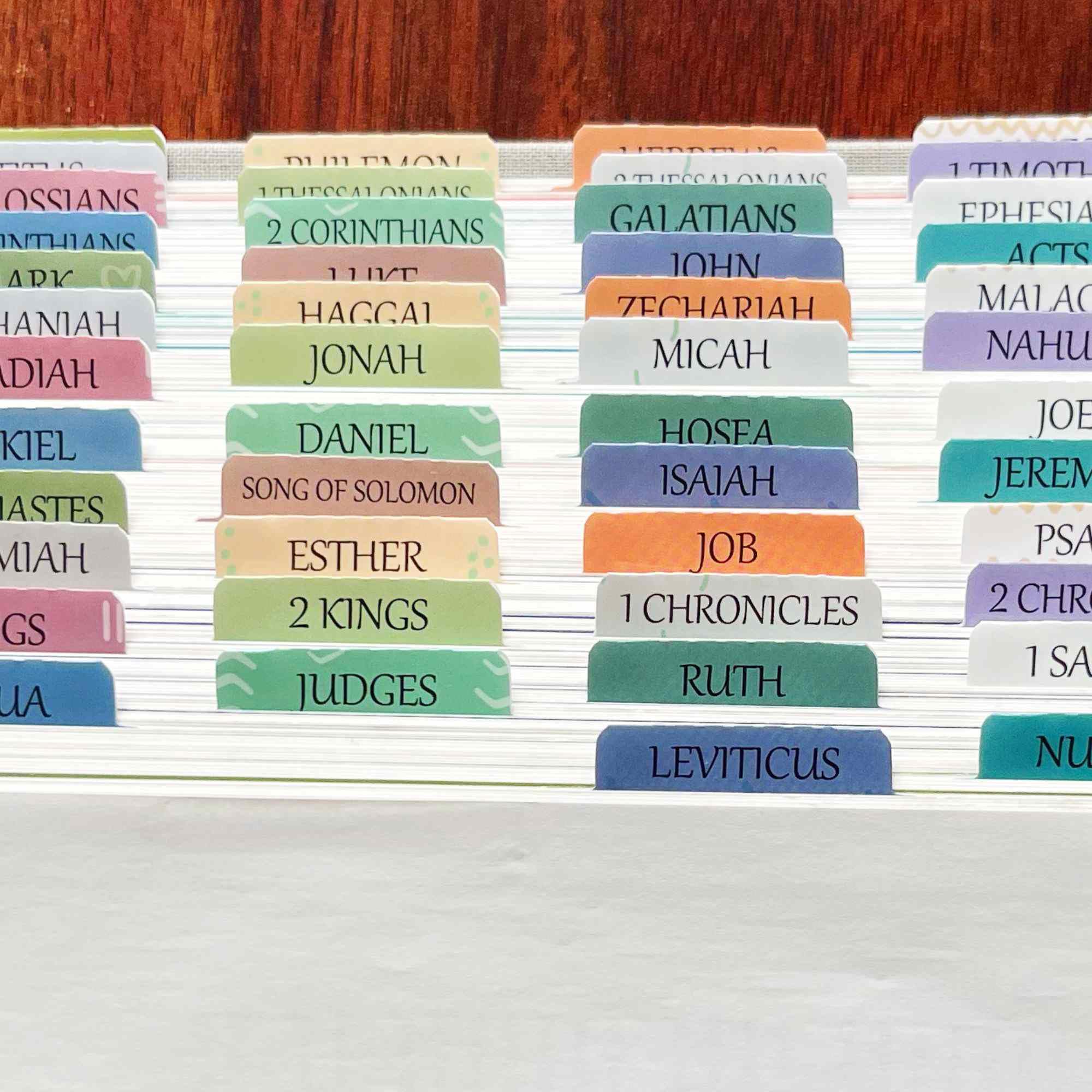 Laminated Bible Tabs, Reposition Large Print Stickers, Easy to Read and Apply Bible Tabs for Women and Man (Uniform)