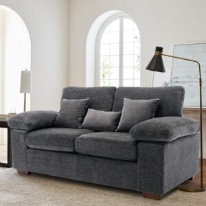 colamy 9532-grey fabric loveseat, grey