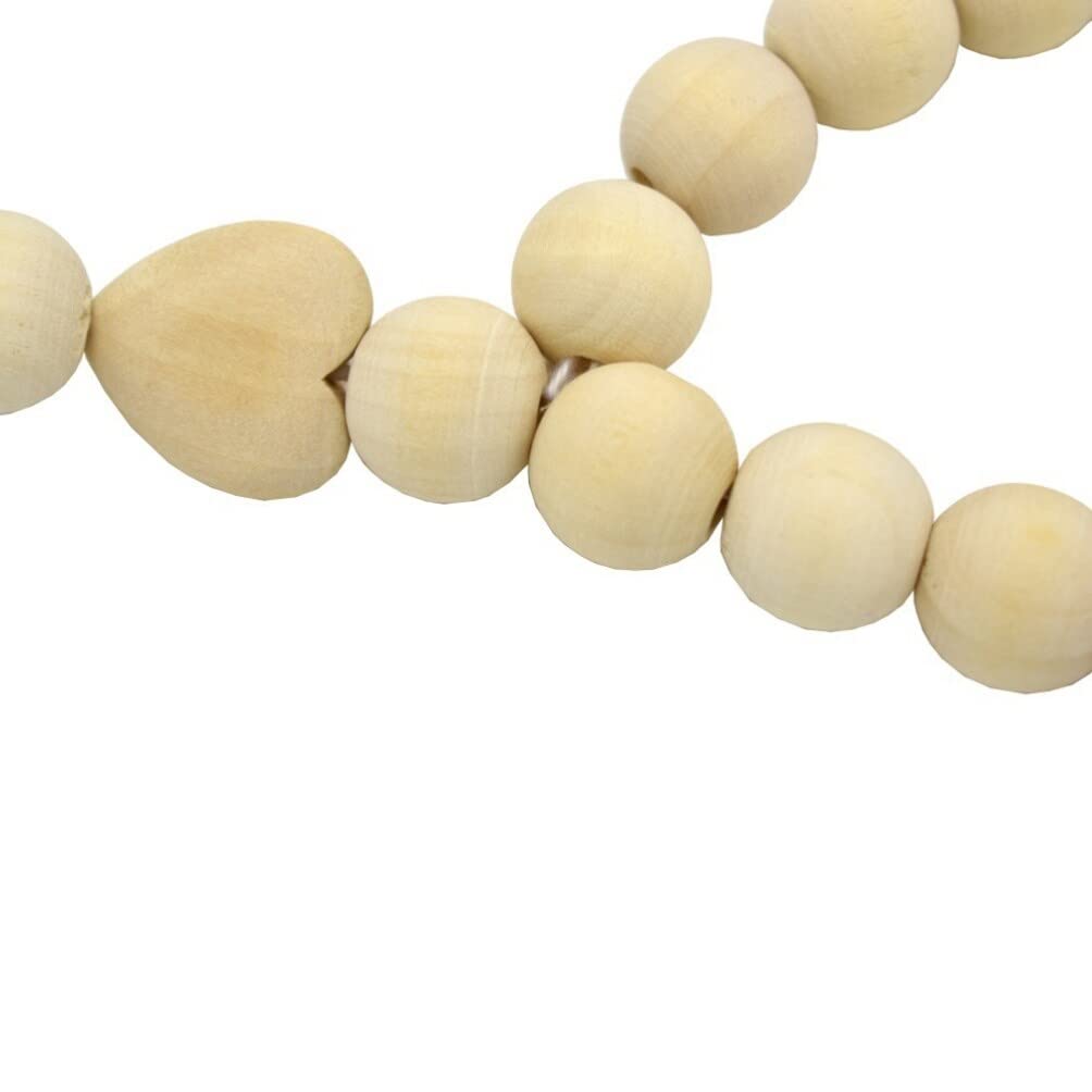 COHEALI Wooden Beads Decor Tassel Country Beads Decorative Tassel Farmhouse Beads Drape Tiebacks Fastener White Decorations Farmhouse Wall Decor Home Decor Curtain Rope White Border Bamboo