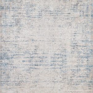 BESPOKY 3'11" x 6'7" - 120 x 200 Cm Caman Blue Modern Cotton Machine Washable Non Slip Living Room Bedroom Nursery Hallway Indoor Outdoor Area Rug