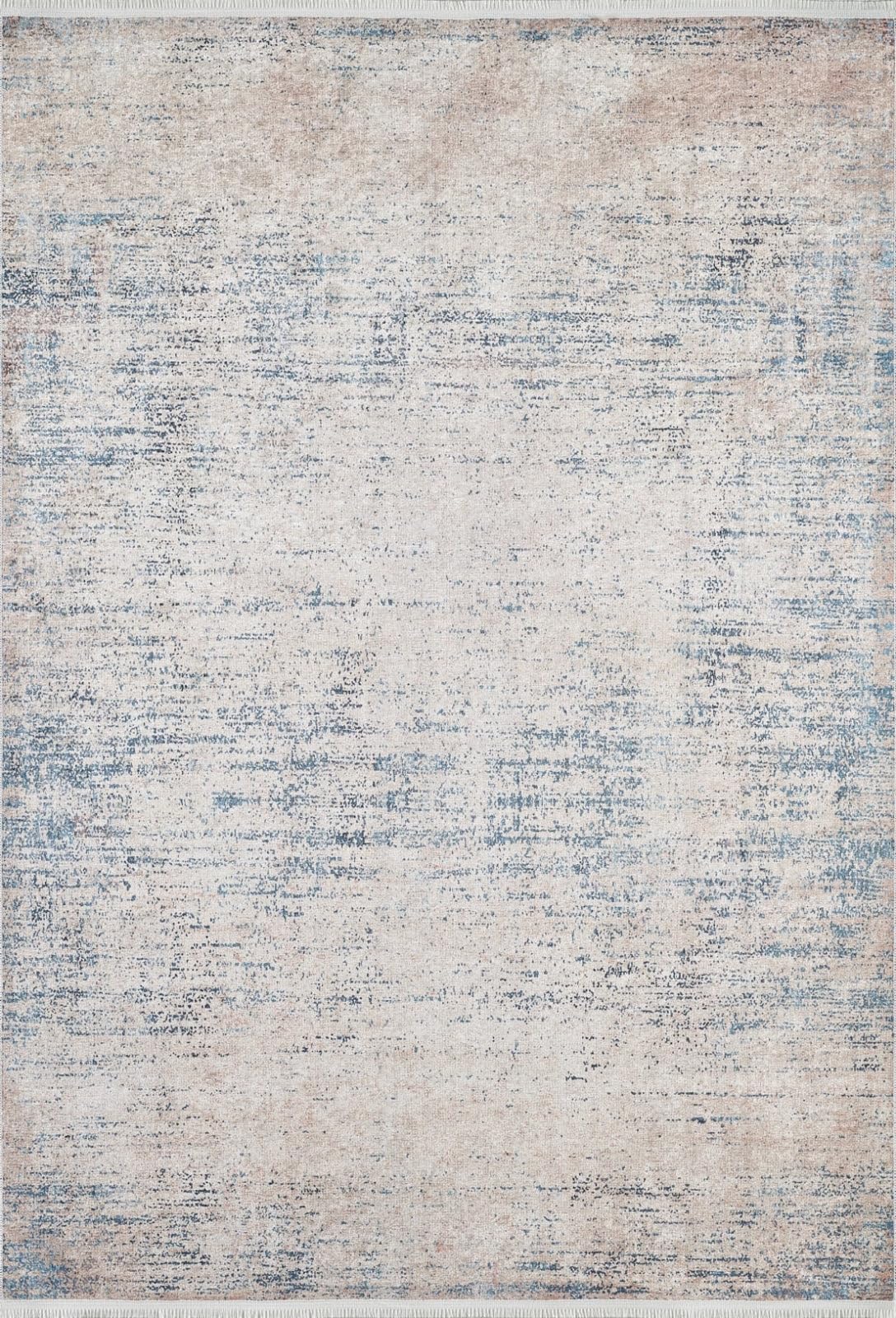 BESPOKY 3'11" x 6'7" - 120 x 200 Cm Caman Blue Modern Cotton Machine Washable Non Slip Living Room Bedroom Nursery Hallway Indoor Outdoor Area Rug