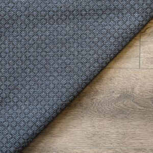 BESPOKY 3'11" x 6'7" - 120 x 200 Cm Caman Blue Modern Cotton Machine Washable Non Slip Living Room Bedroom Nursery Hallway Indoor Outdoor Area Rug