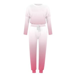 JMMSlmax Jogger Sets for Women 2 Piece Long Pants Crew Neck Long Sleeve Shirts Drawstring Sweatpants Pocket Soft Lounge Sets