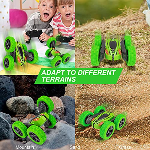 Lumiparty 2-Pack RC Stunt Car - High-Speed Rock Crawler Vehicle - 360 Rotating - 4WD Off-Road - Double-Sided Tumbling - Remote Control Car for Kids - 2.4GHz - 4 Rechargeable Batteries Included