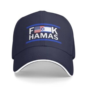 fuck hamas jahad hat f hamas hat i love support israel strong hat free i stand with israel baseball cap trucker hat navy blue