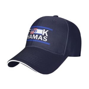 Fuck Hamas Jahad Hat F Hamas Hat I Love Support Israel Strong Hat Free I Stand with Israel Baseball Cap Trucker Hat Navy Blue