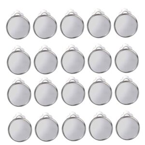 sewacc 60 pcs pendant blanks blank pendant trays dangle earrings earring stud settings clip on earring findings clip on hoops flat earrings earring setting tray clip-on bezel women's