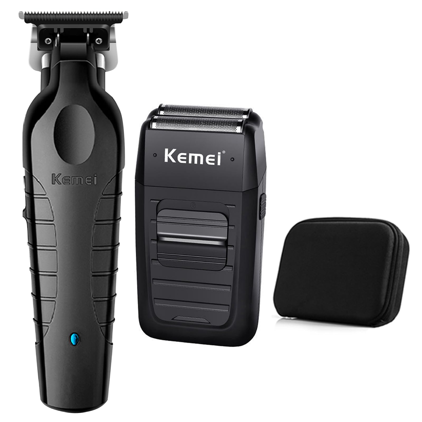 KEMEI Hair Clipper and Shaver Set Professional Cordless Hair Trimmer for Men, Electric Beard Trimmers Double foil shavers, Barber Clipper Hair Cuttings Kit, KM-2299, KM-1102