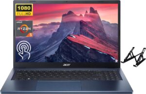 acer 2023 newest aspire 3 touchscreen laptop business student, 15.6" fhd ips screen, amd ryzen 5 7520u (beats i7-1165g7), 8gb ddr5 ram, 512gb ssd, amd radeon graphics, wi-fi 6,windows 11 home