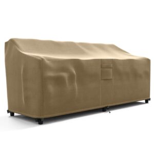 khomo gear outdoor couch cover patio furniture covers waterproof loveseat cover sofa lounge cover - brown (104'' x 32.5''x 33")