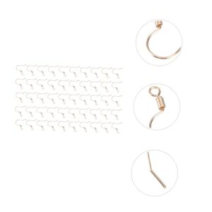 TEHAUX 150 Pcs Earring DIY Accessories Fish Hook Ear Wires Golden Earring Wire Hook Earring Hooks with Coil Jewelry Earring Findings Ear Studs Hooks Open Jump Rings Ear Silk Dribble Metal