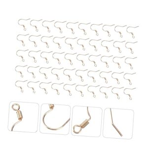 TEHAUX 150 Pcs Earring DIY Accessories Fish Hook Ear Wires Golden Earring Wire Hook Earring Hooks with Coil Jewelry Earring Findings Ear Studs Hooks Open Jump Rings Ear Silk Dribble Metal