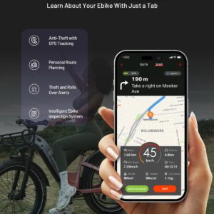 FD FREEDARE Eden Electric Bike Adults GPS Smart App Control 750W BAFANG Motor 48V 20Ah Samsung Battery Fat Tire Ebike,Torque Sensor Electric Bicycle,90Miles Range,28MPH Max Speed UL Certificate