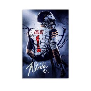 american football player justin fields cool poster canvas art poster and wall art picture print modern family bedroom decor office posters. unframe-style, 12x18inch(30x45cm)