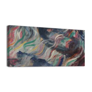 yonica abstract canvas wall art for home office decor - gray fantasy oil painting art modern cool wall paintings print on canvas hd giclee artwork ready to hang 32'' l x 16'' w(80x40cm)