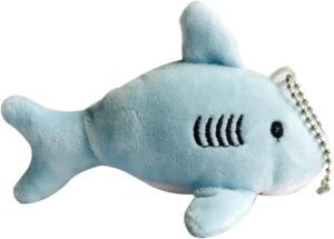 galepromot blue 12cm cute shark plush stuffed hanging doll key chain pendant bag decor,plush figure toys car keychains car accessories