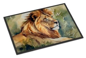 caroline's treasures dac2951jmat lion doormat front door mat indoor outdoor rugs for entryway, non slip washable low pile, 24h x 36w