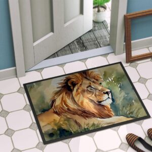 Caroline's Treasures DAC2951JMAT Lion Doormat Front Door Mat Indoor Outdoor Rugs for Entryway, Non Slip Washable Low Pile, 24H X 36W