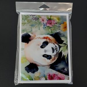 Caroline's Treasures DAC2969GCA7P Panda Greeting Cards Pack of 8 Blank Cards with Envelopes Whimsical A7 Size 5x7 Blank Note Cards