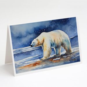 caroline's treasures dac2979gca7p polar bear greeting cards pack of 8 blank cards with envelopes whimsical a7 size 5x7 blank note cards