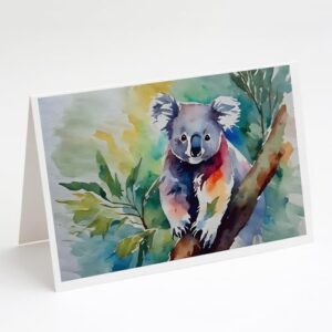 caroline's treasures dac2938gca7p koala greeting cards pack of 8 blank cards with envelopes whimsical a7 size 5x7 blank note cards