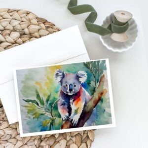 Caroline's Treasures DAC2938GCA7P Koala Greeting Cards Pack of 8 Blank Cards with Envelopes Whimsical A7 Size 5x7 Blank Note Cards