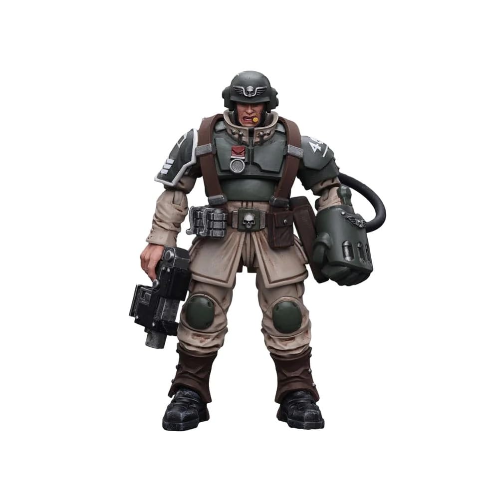 JoyToy Warhammer 40K: Astra Militarum Cadian Command Squad Veteran Sergeant with Power Fist 1:18 Scale Figure