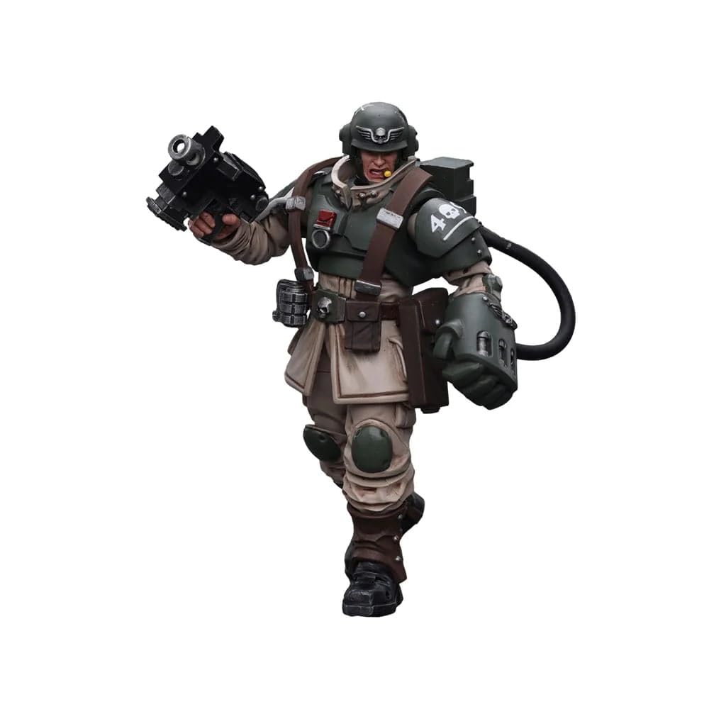 JoyToy Warhammer 40K: Astra Militarum Cadian Command Squad Veteran Sergeant with Power Fist 1:18 Scale Figure