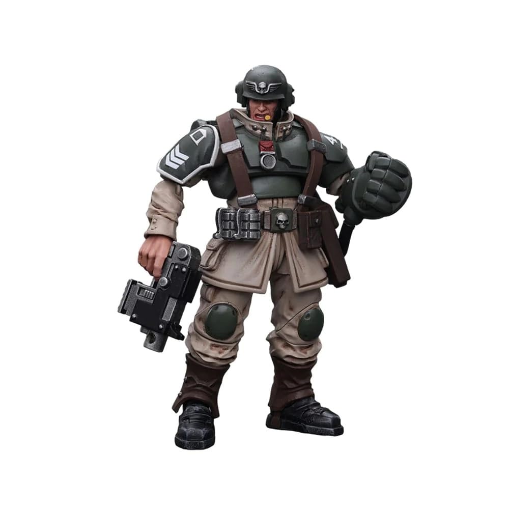 JoyToy Warhammer 40K: Astra Militarum Cadian Command Squad Veteran Sergeant with Power Fist 1:18 Scale Figure