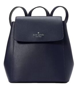 kate spade new york women's madison saffiano leather flap backpack, parisian navy