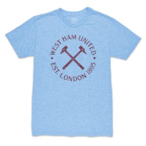 west ham united retro badge vintage twisted triblend slub tee - sky blue (us, alpha, x-large, regular, regular)