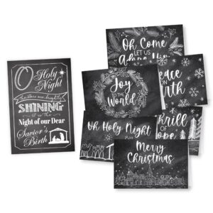 hadley designs 24 black & white religious christmas cards boxed with envelopes, 50 holiday greeting cards, blank winter postcard set, merry christmas cards, seasons greetings note