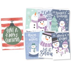 hadley designs 24 winter wonderland christmas holiday cards bulk with envelopes, 50 holiday greeting cards, cute fancy blank winter christmas postcard set, winter cards, seasons greetings note