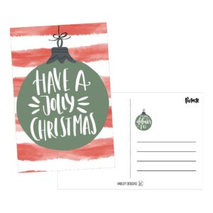 Hadley Designs 24 Winter Wonderland Christmas Holiday Cards Bulk With Envelopes, 50 Holiday Greeting Cards, Cute Fancy Blank Winter Christmas Postcard Set, Winter Cards, Seasons Greetings Note