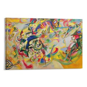 thaely modern abstract wassily kandinsky-composition vii,1913 wall art canvas paintings posters and prints canvas painting wall art poster for bedroom living room decor 24x36inch(60x90cm) frame-style