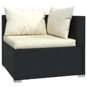 VRAXO Patio Furniture Set 5 Piece with Cushions Poly Rattan Black,Outdoor Furniture Sets-95.15lbs